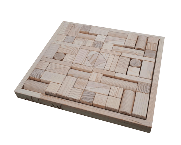 Hand-made Wooden Blocks for Kids – 70 pieces – Sweden Online Shop